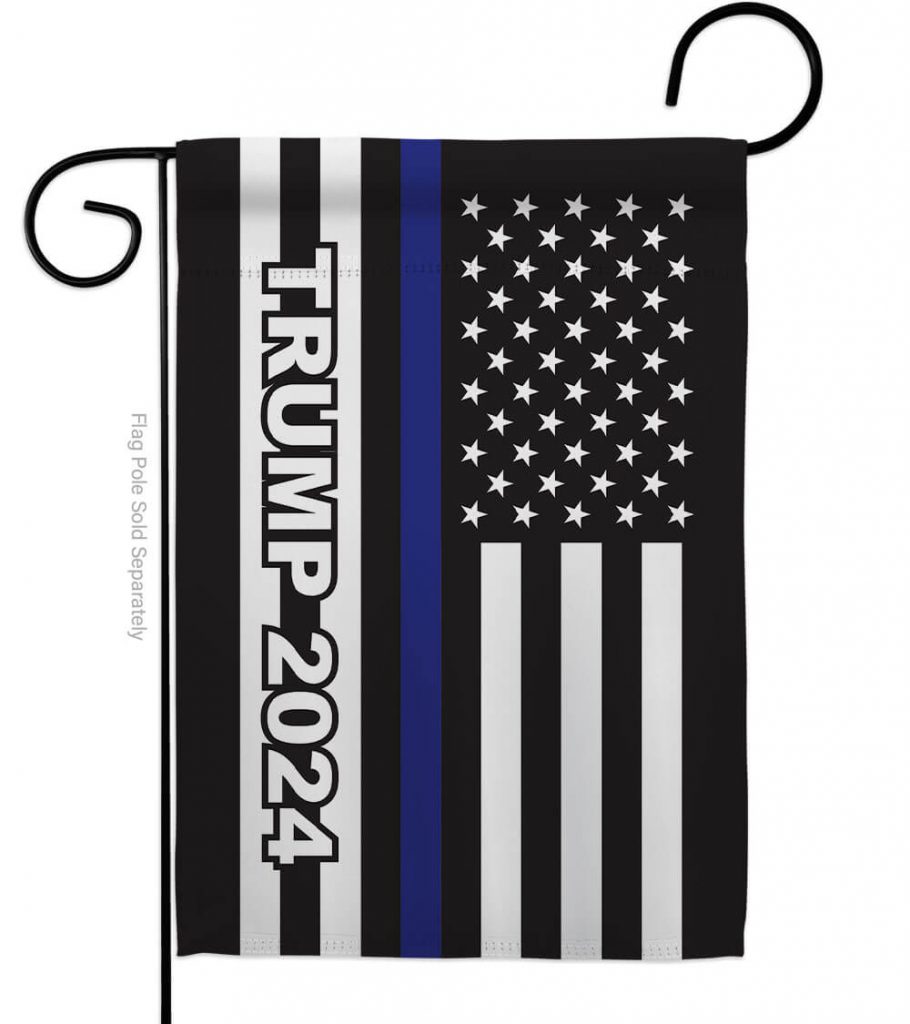 Trump 2024 Thin Blue Line Garden Flag | Trump Superstore